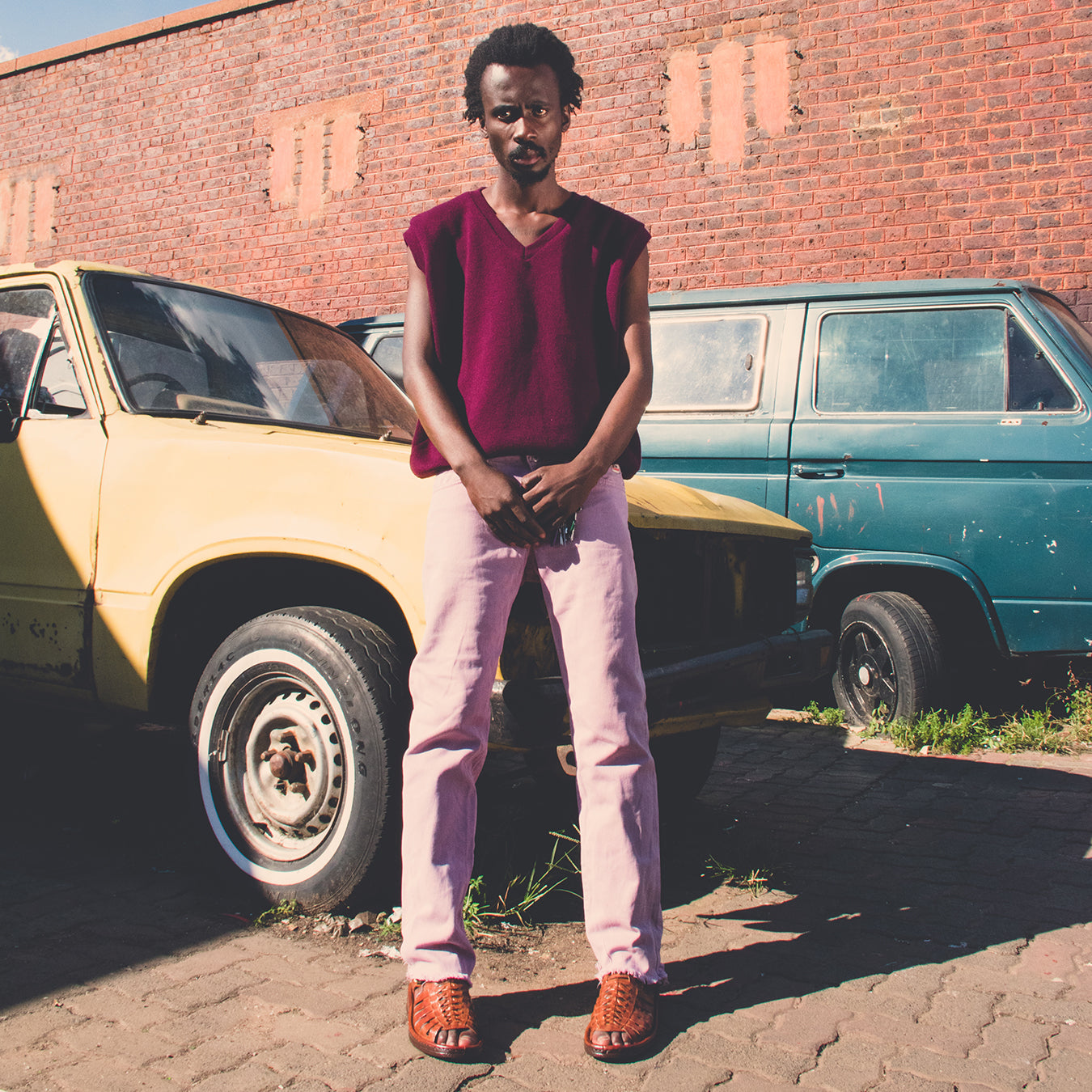 Kgosi : Leather Sandal in Terracotta Buffalo Leather – Omega