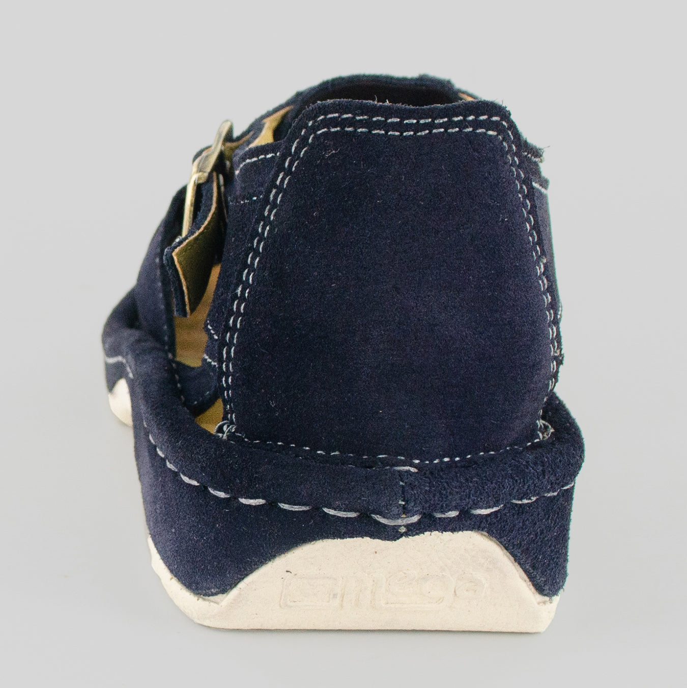Kgosi : Leather Sandal in Navy Suede – Omega